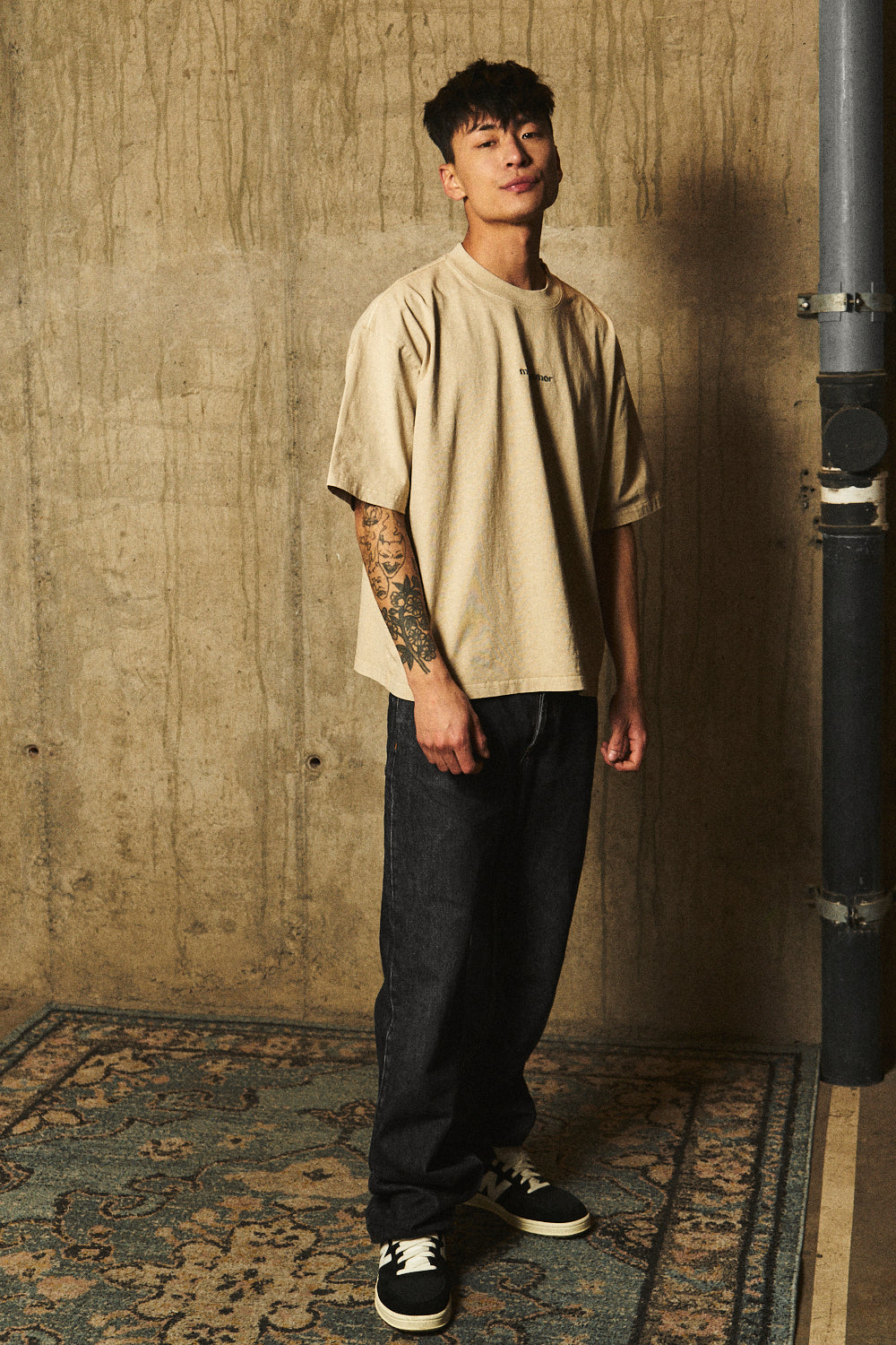 Polera Boxy Fit Ecru Hombre | Heavy Weight | More Amor – more amor